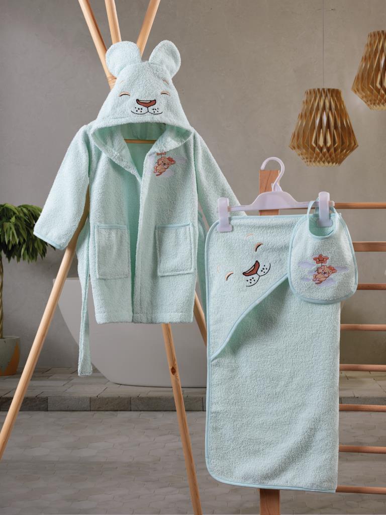 Baby Bath Set Lion Mint – Cotton Box