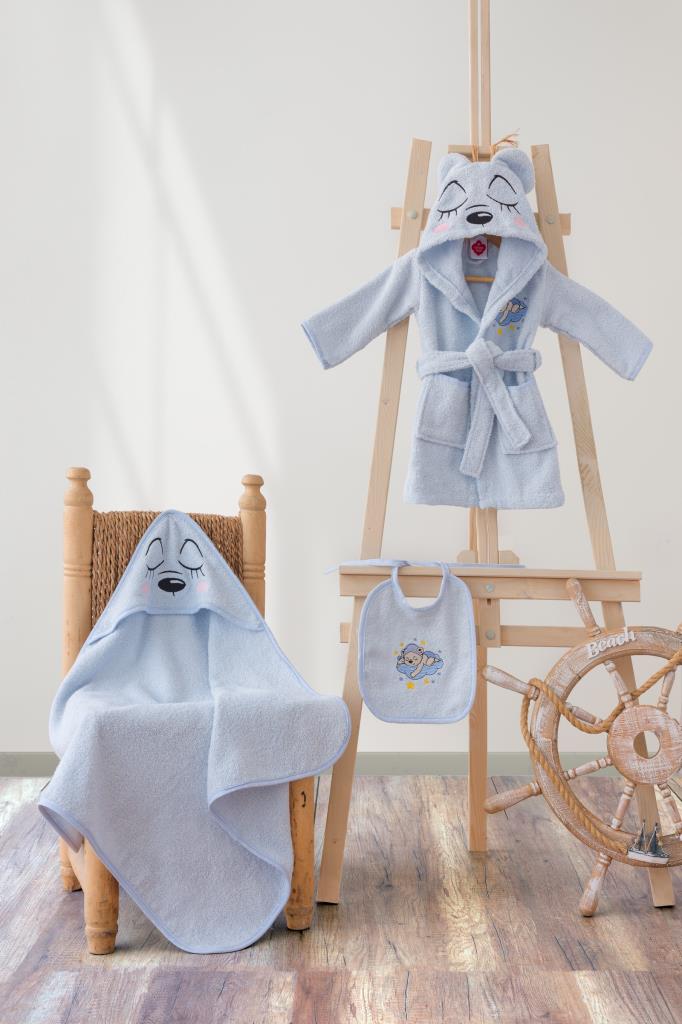 Baby Bath Set Bear Blue – Cotton Box