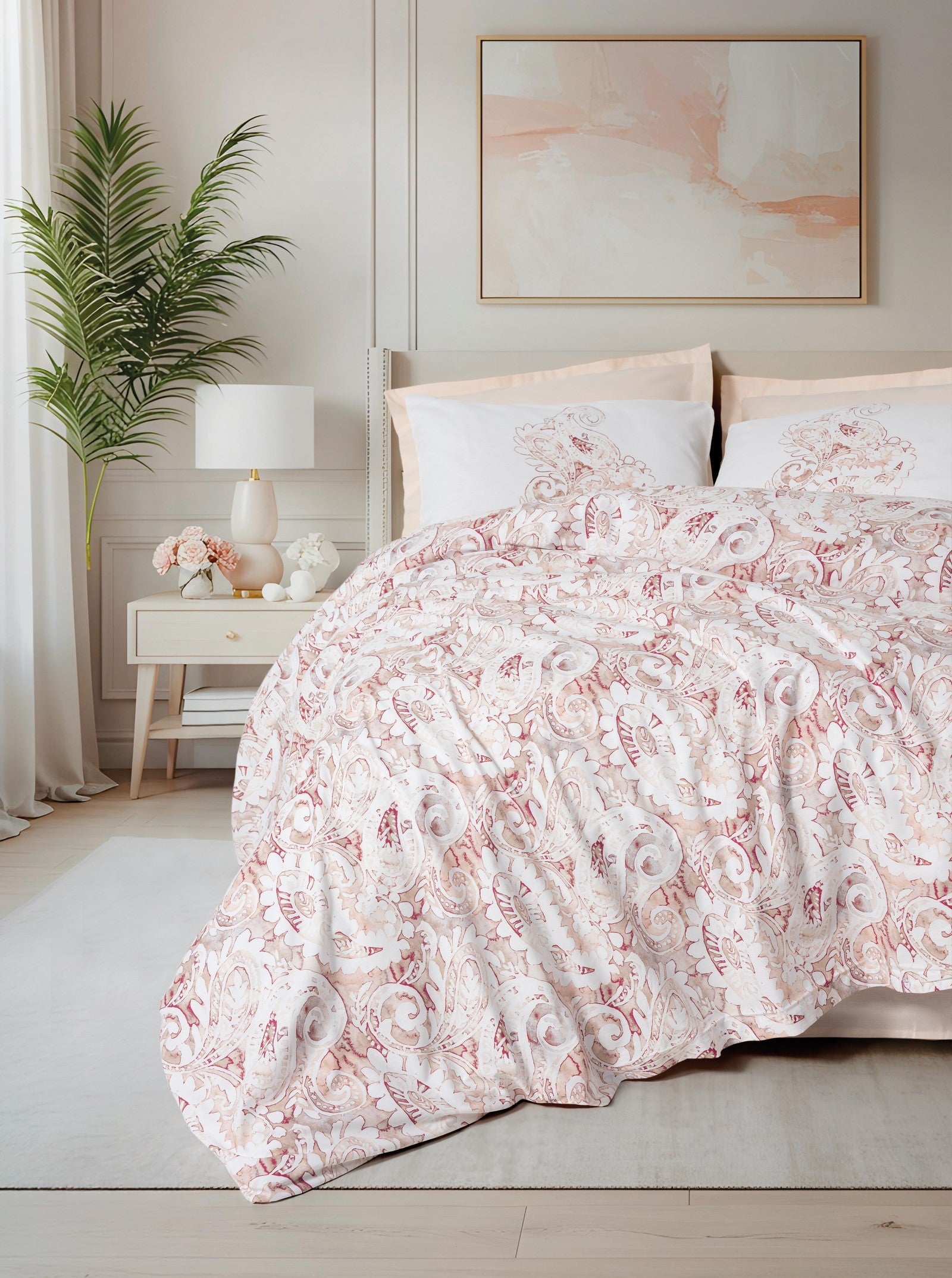 Bohem Çift Kişilik Nevresim Takımı Serava Somon – Cotton Box