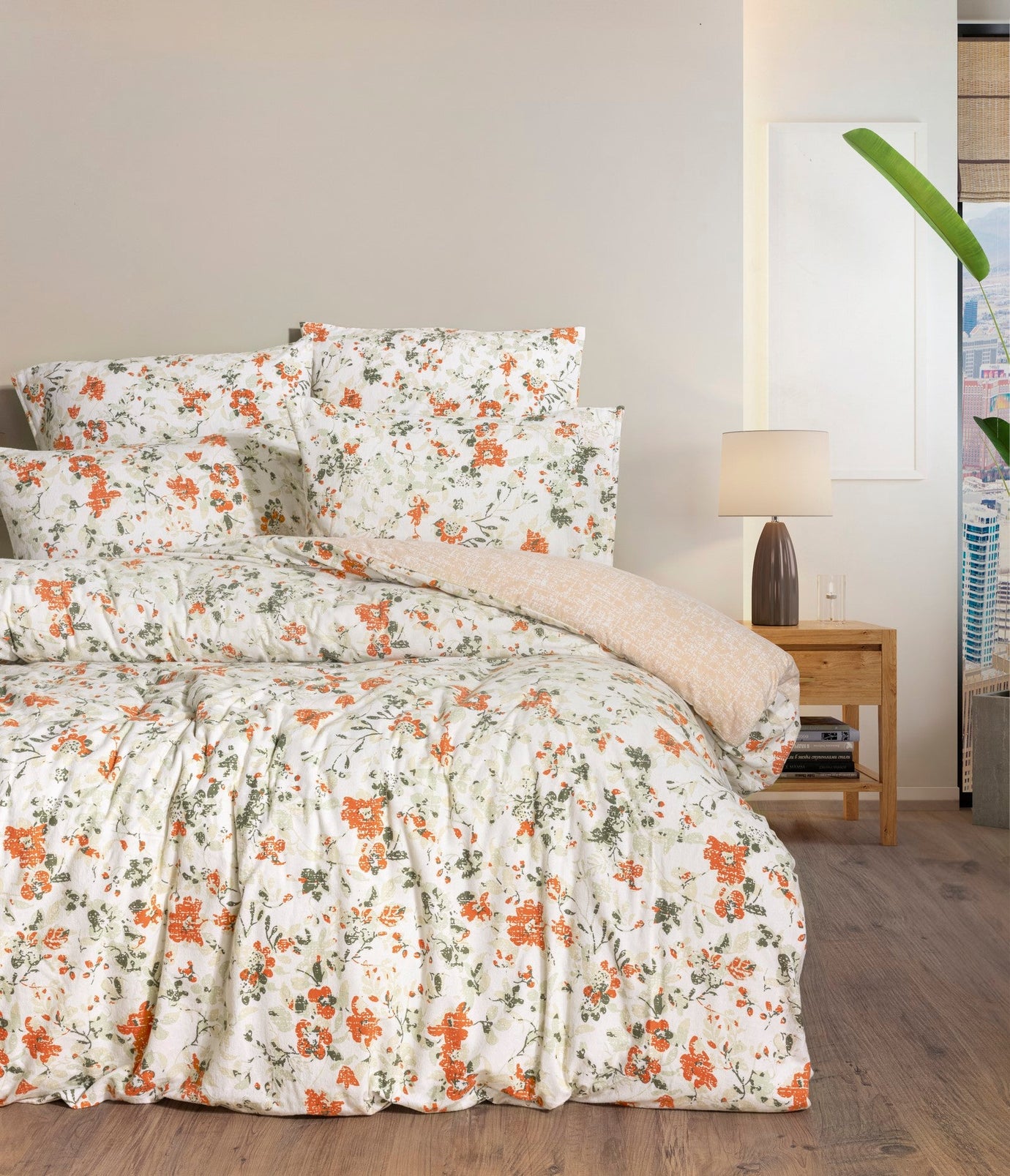 Flanel Çift Kişilik Nevresim Takımı Vintage Ekru – Cotton Box