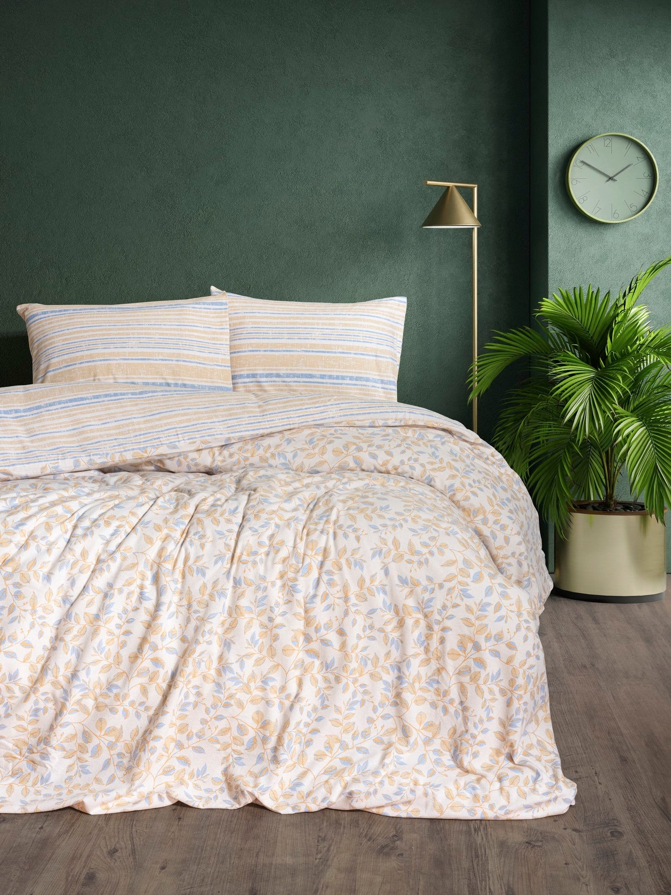 Flanel Tek Kişilik Nevresim Takımı Roof Mavi – Cotton Box