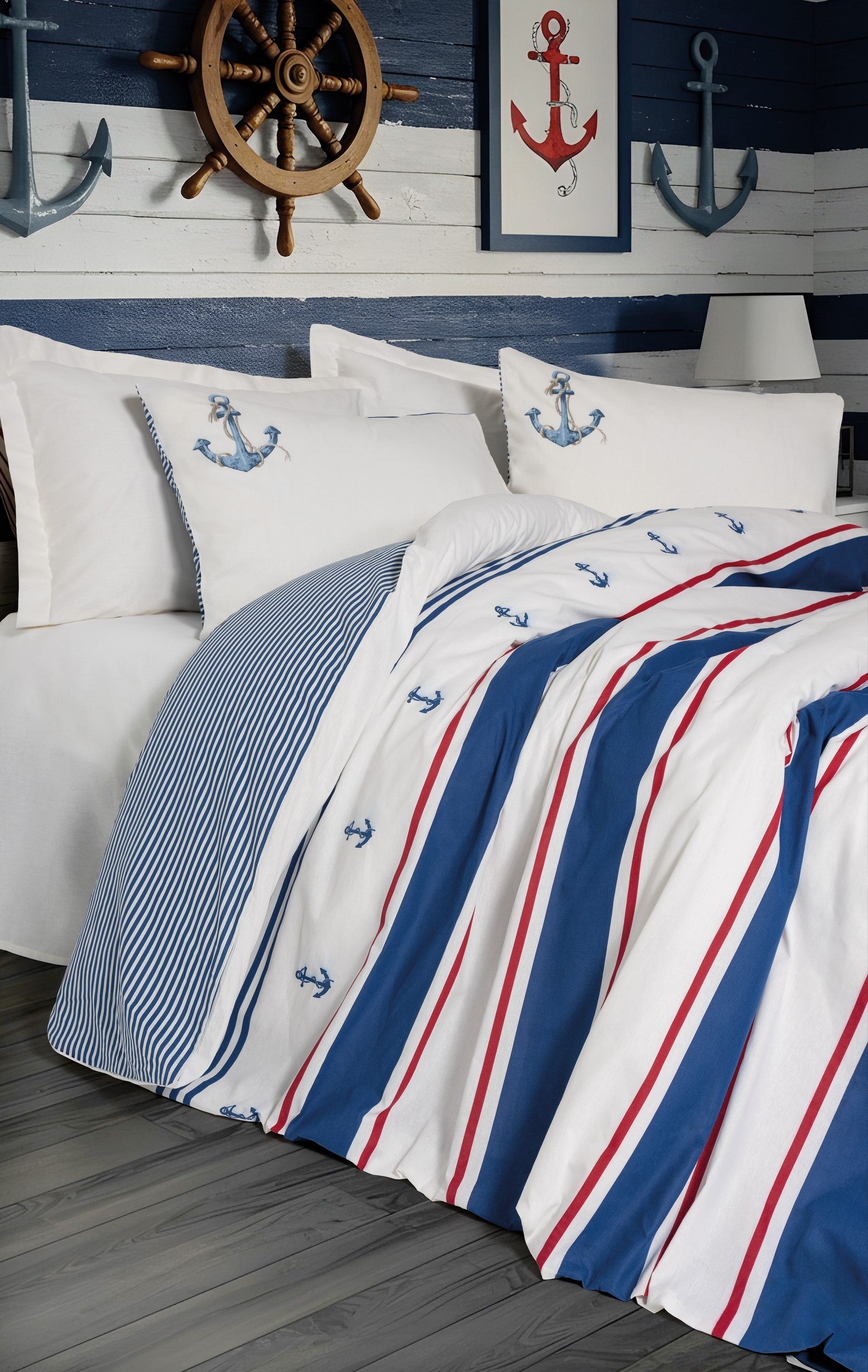 Maritime Çift Kişilik Nevresim Takımı Brine Ekru – Cotton Box