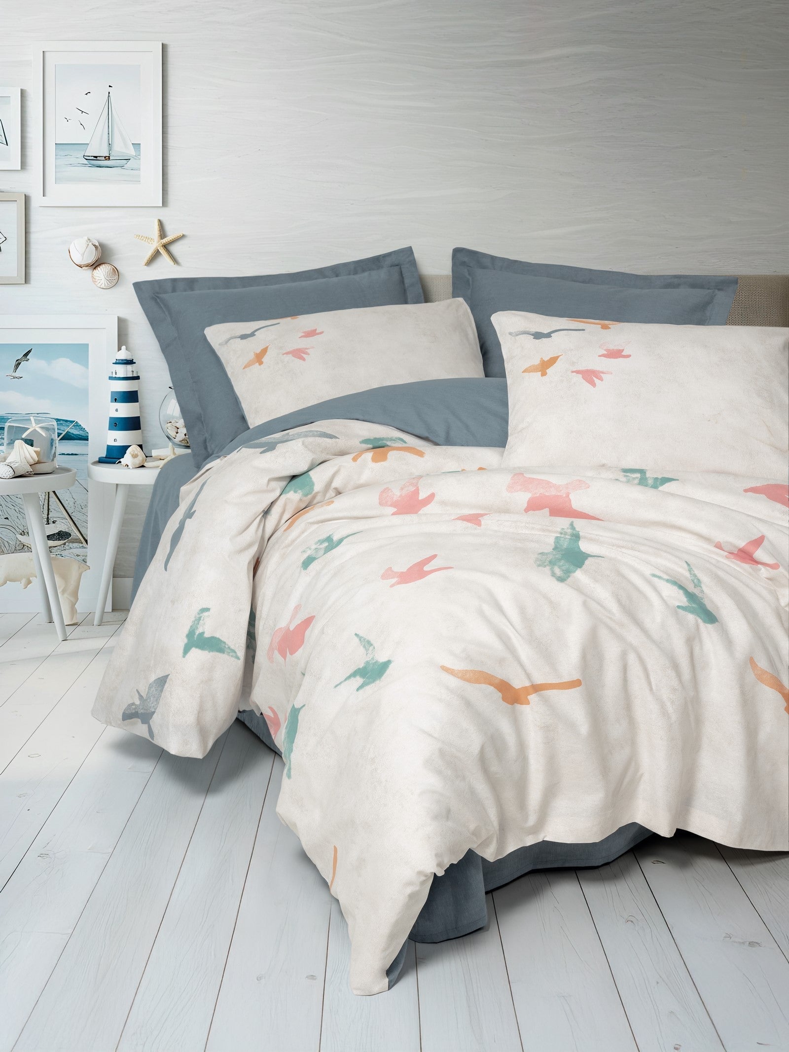 Maritime Tek Kişilik Nevresim Takımı Kaija Mavi – Cotton Box