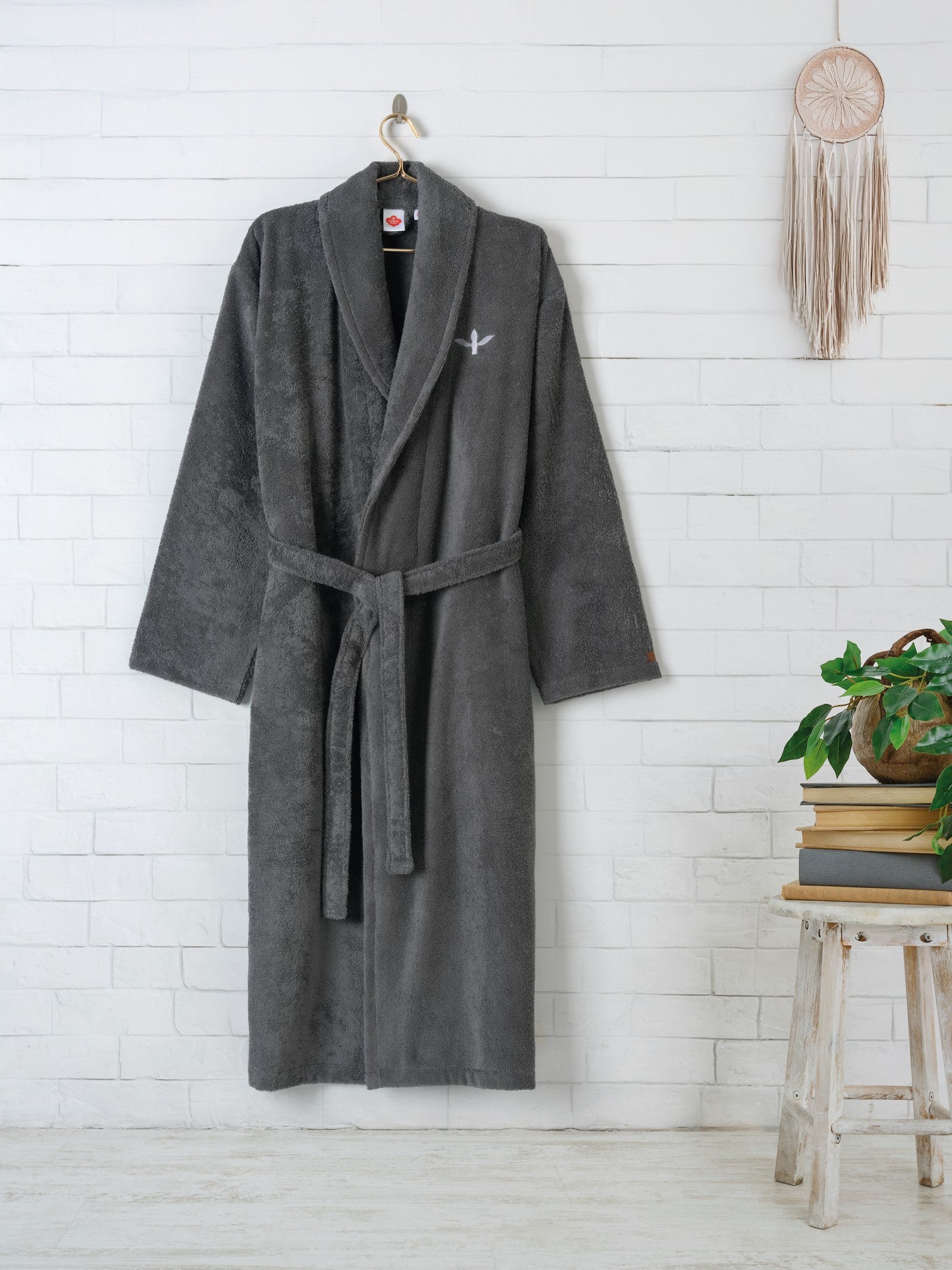 Wellness Bathrobe Zen Anthracite L/XL – Cotton Box